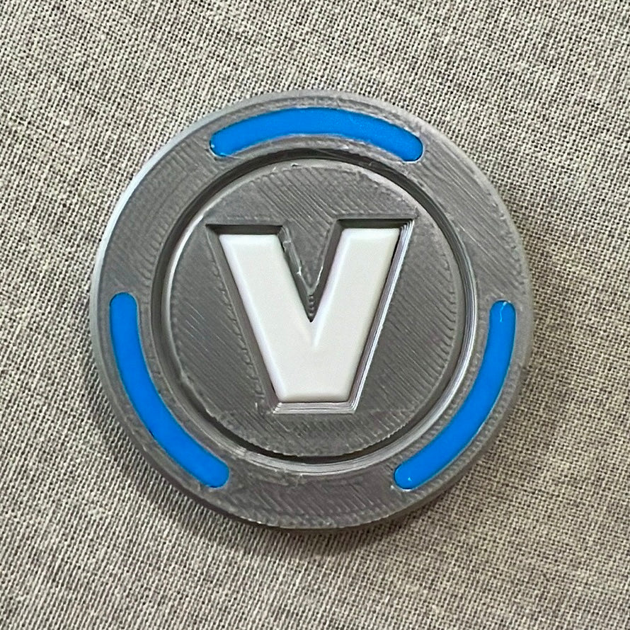 Fortnite V-Buck - double sided – i3Dprint Australia